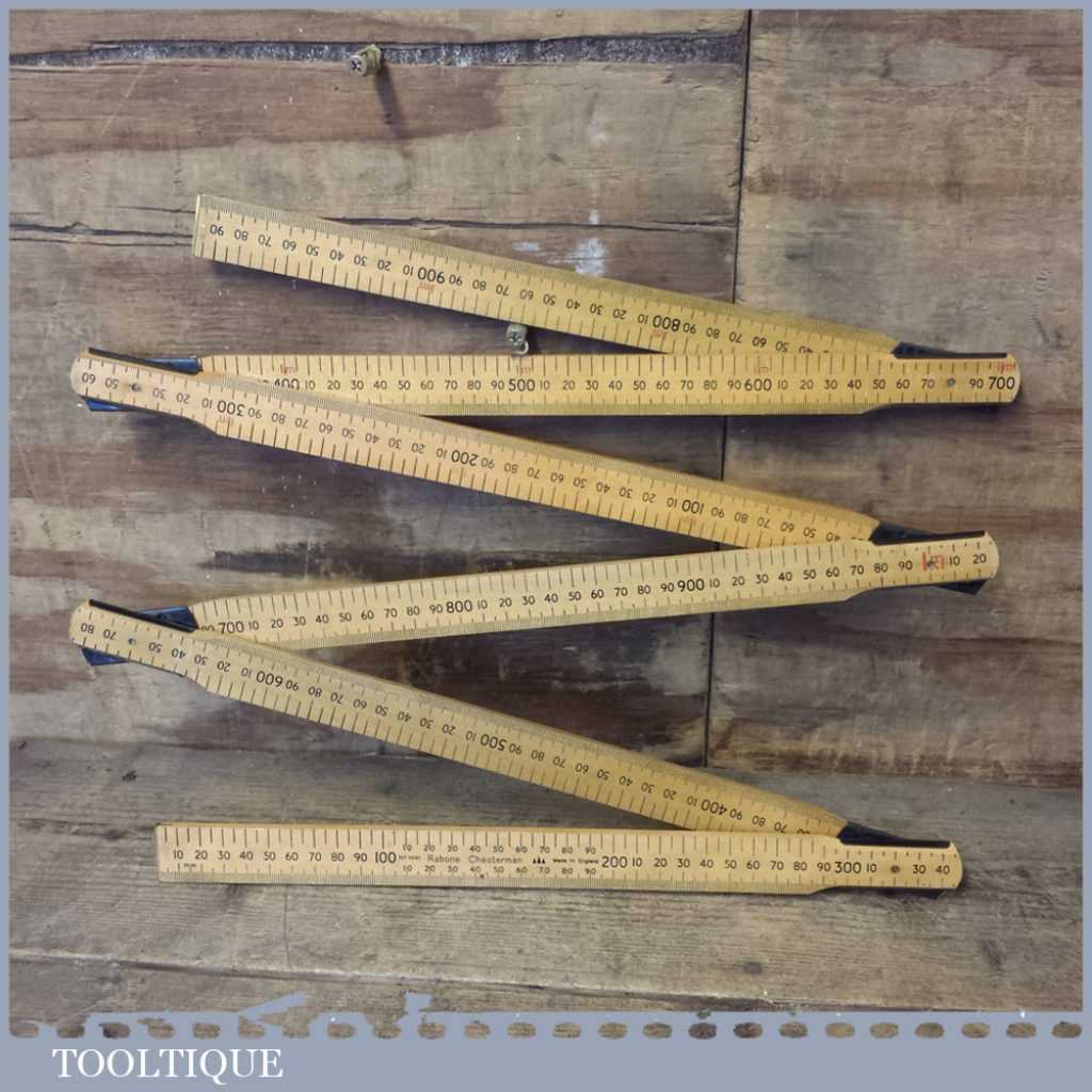 Vintage Rabone Chesterman No: 1641 Metric 5 Fold Two Metre Rule | Tooltique