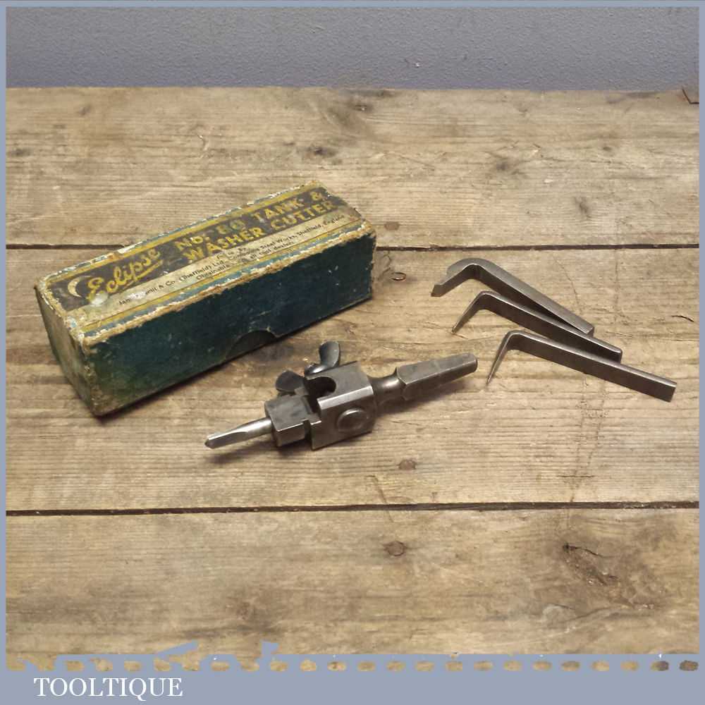 Vintage Engineers Boxed Eclipse No 80 Tank Cutter with 3 no irons-b ...