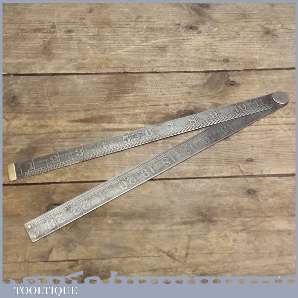 Vintage Rabone 2ft Steel folding Rule – Engineers 24 Imperial Ruler ...