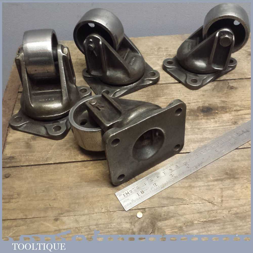 Vintage Revvo Industrial Age Steel Casters – Reclaimed Heavy Duty ...